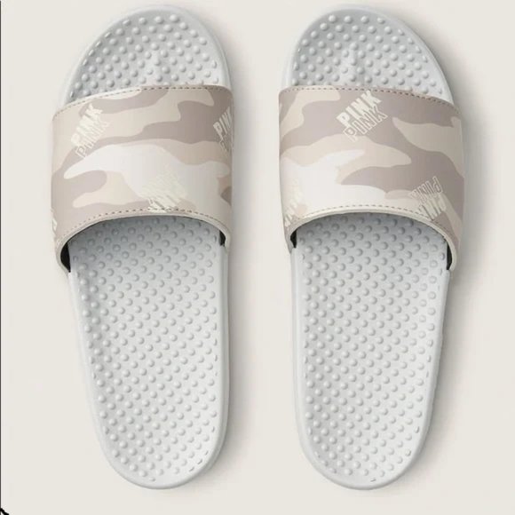 PINK Victoria's Secret | Shoes | Nwt Vs Pink Grey Camo Slides M | Poshmark